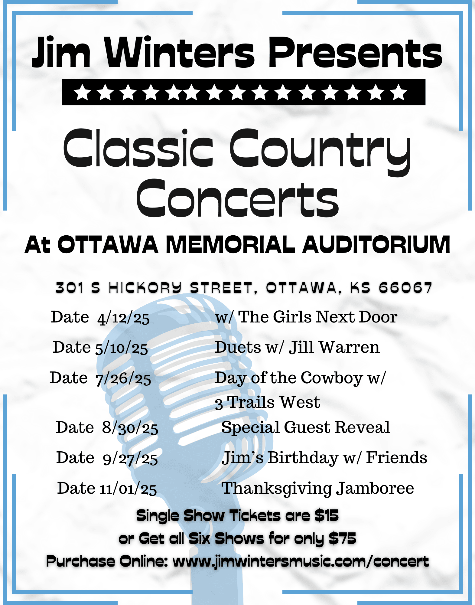 Jim Winters Classic Country Concerts